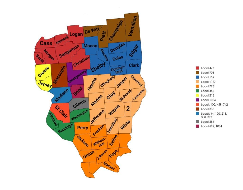 Jurisdiction Map » Downstate Illinois Laborers' District Council